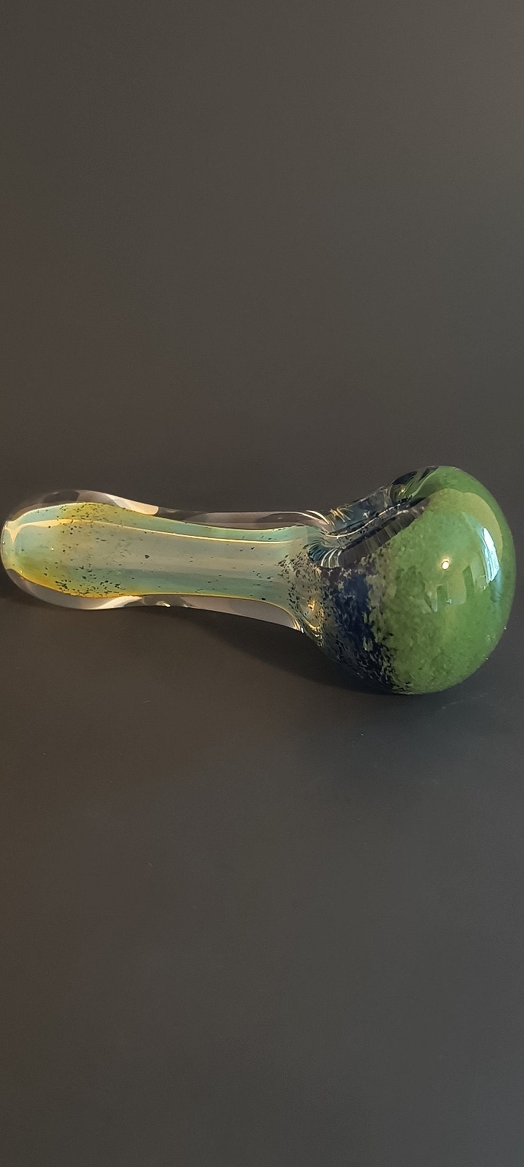 Handmade Color Changing Glass Spoon Pipe / Pocket Pipe / Silver Fumed ...