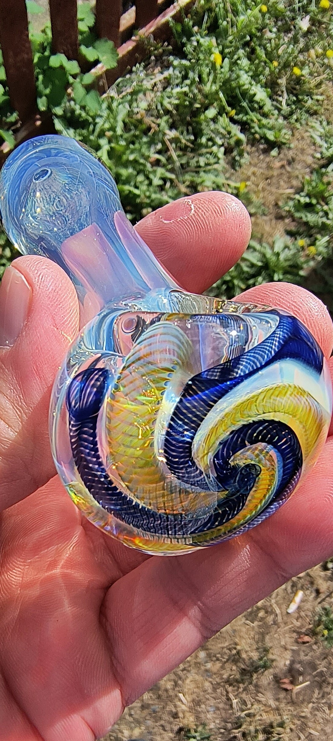 Thick Color Changing Pipe With Cobalt Blue and Dark Multi - Etsy