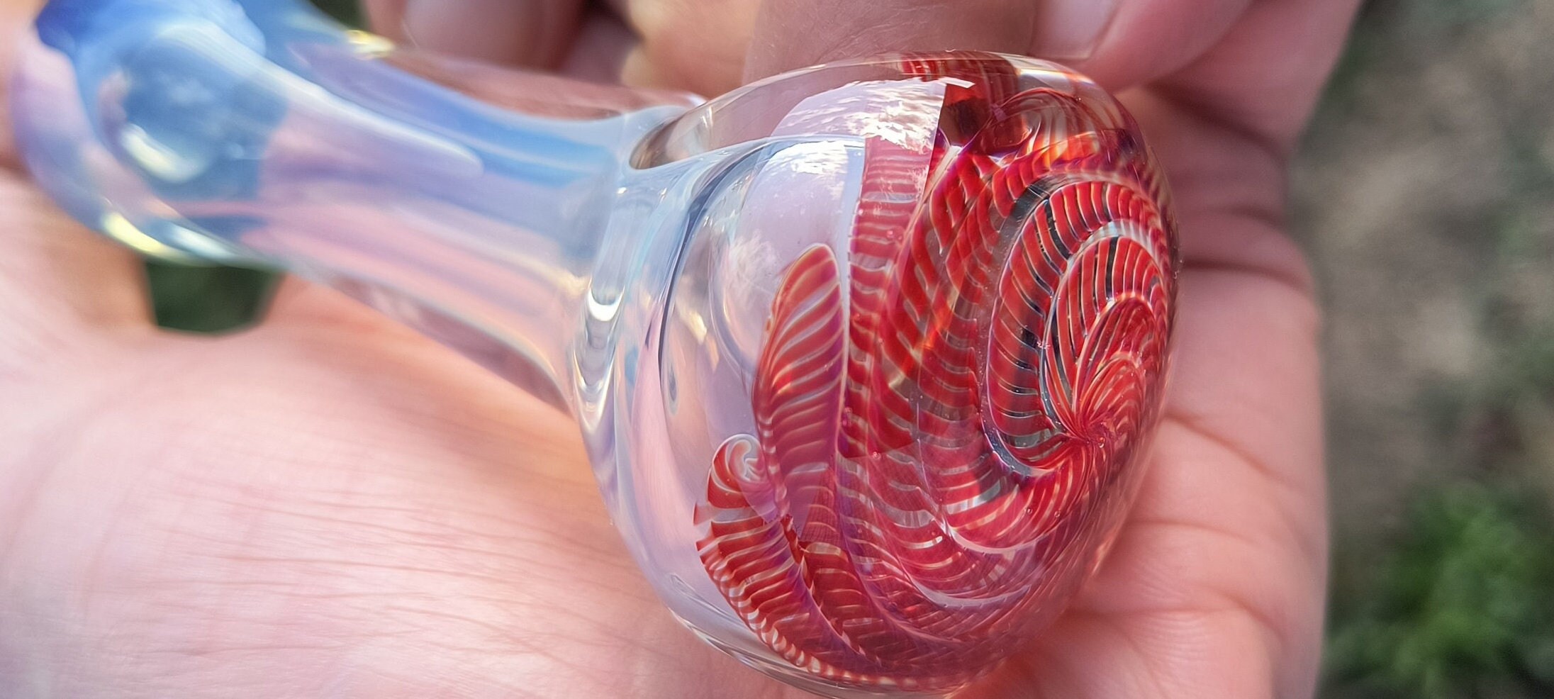 Thick Color Changing Pipe With Ruby Red Laticino - Etsy