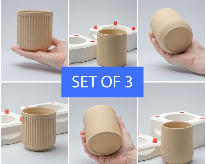 Slip Casting Plaster Mold Set of 3 for Cup Mug Vessel Bowl Conceptred ...