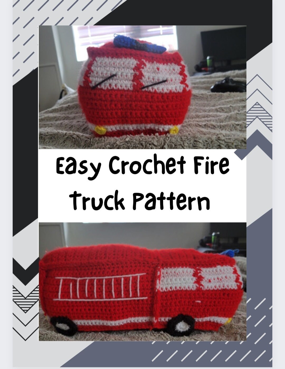 Easy Crochet Fire Truck Pattern Digital Pattern Only - Etsy