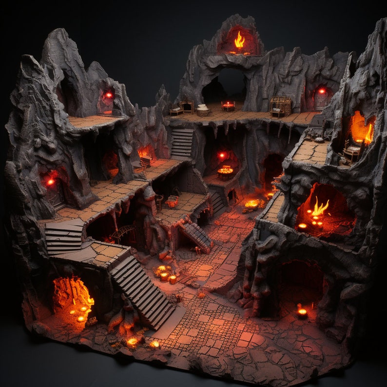 12 Dungeons and Dragons Map Set, Volcanic Forge, DND Dungeon Maps, Game ...