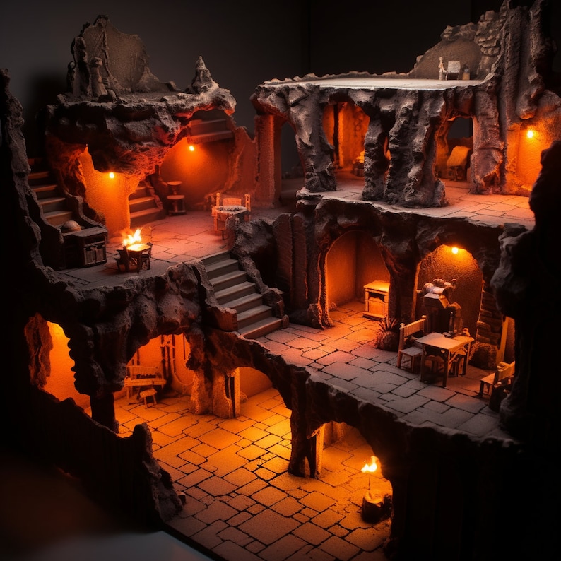 12 Dungeons and Dragons Map Set, Volcanic Forge, DND Dungeon Maps, Game ...