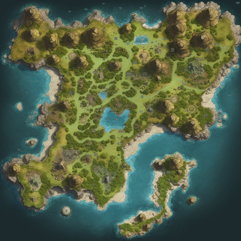 12 Dungeons and Dragons Map Set, Island, DND Dungeon Maps, Game ...