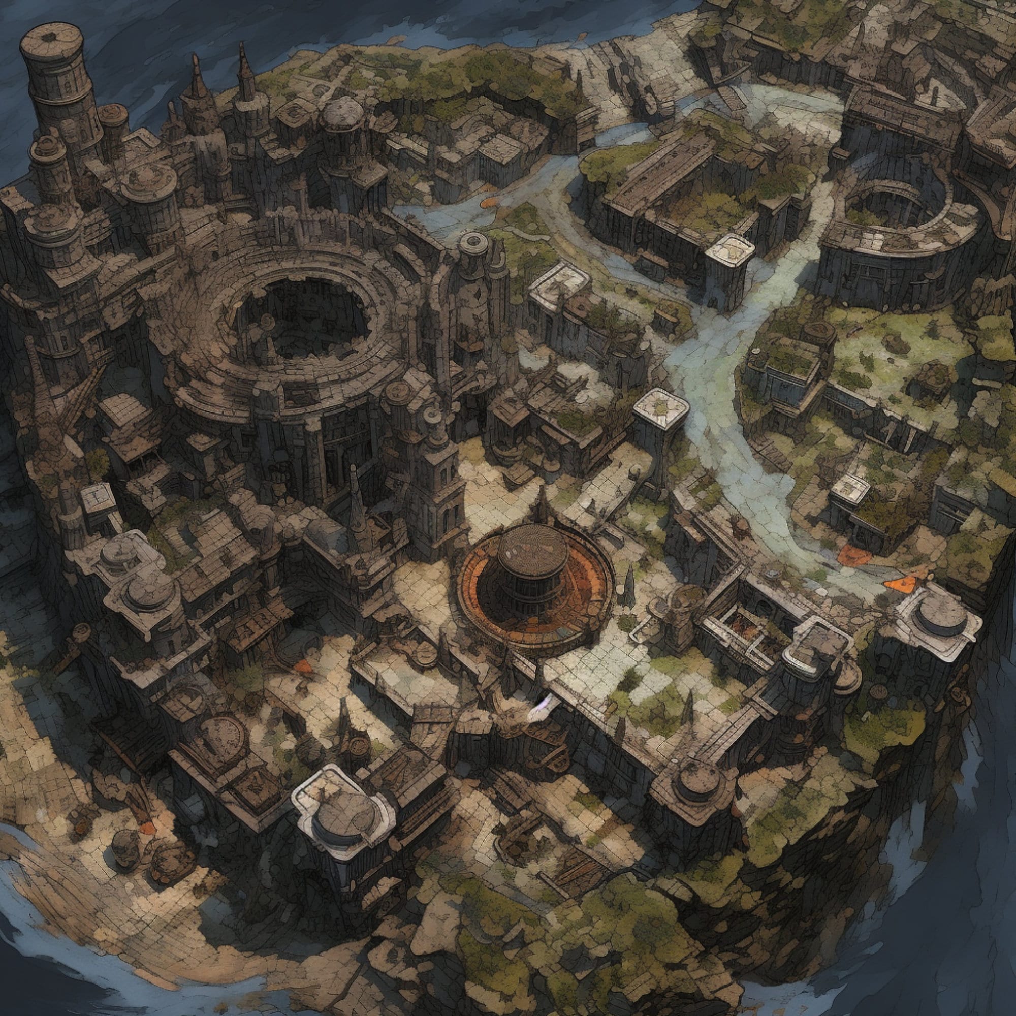 12 Dungeons and Dragons Map Set, Ruined City, DND Dungeon Maps, Game ...