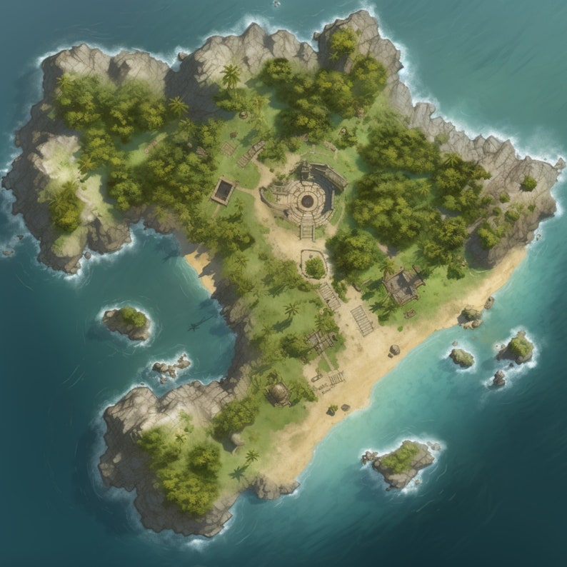 12 Dungeons and Dragons Map Set, Island, DND Dungeon Maps, Game ...