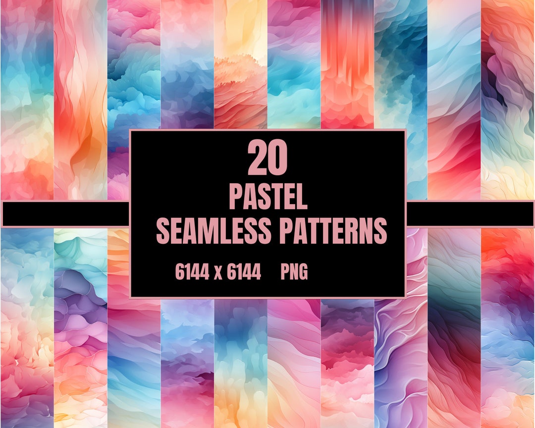 20 Pastel Gradients Seamless Patterns PNG - Digital Paper - Digital ...