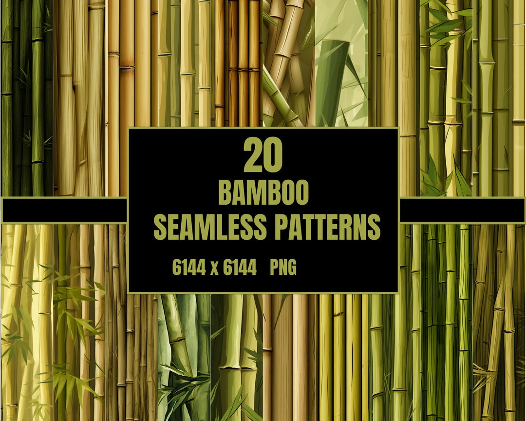 20 Printable Bamboo Pattern, Digital Paper Pack, Nature Theme ...