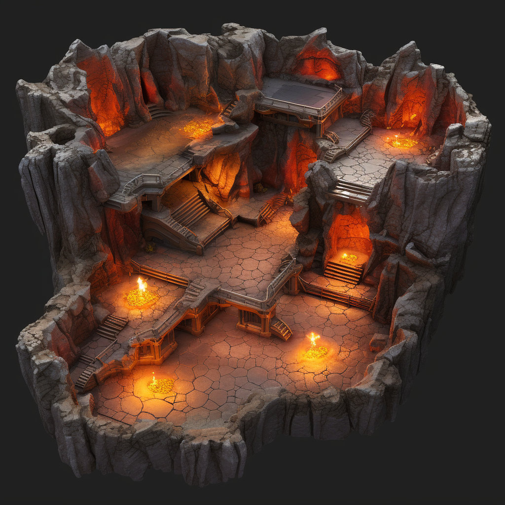 12 Dungeons and Dragons Map Set, Volcanic Forge, DND Dungeon Maps, Game ...