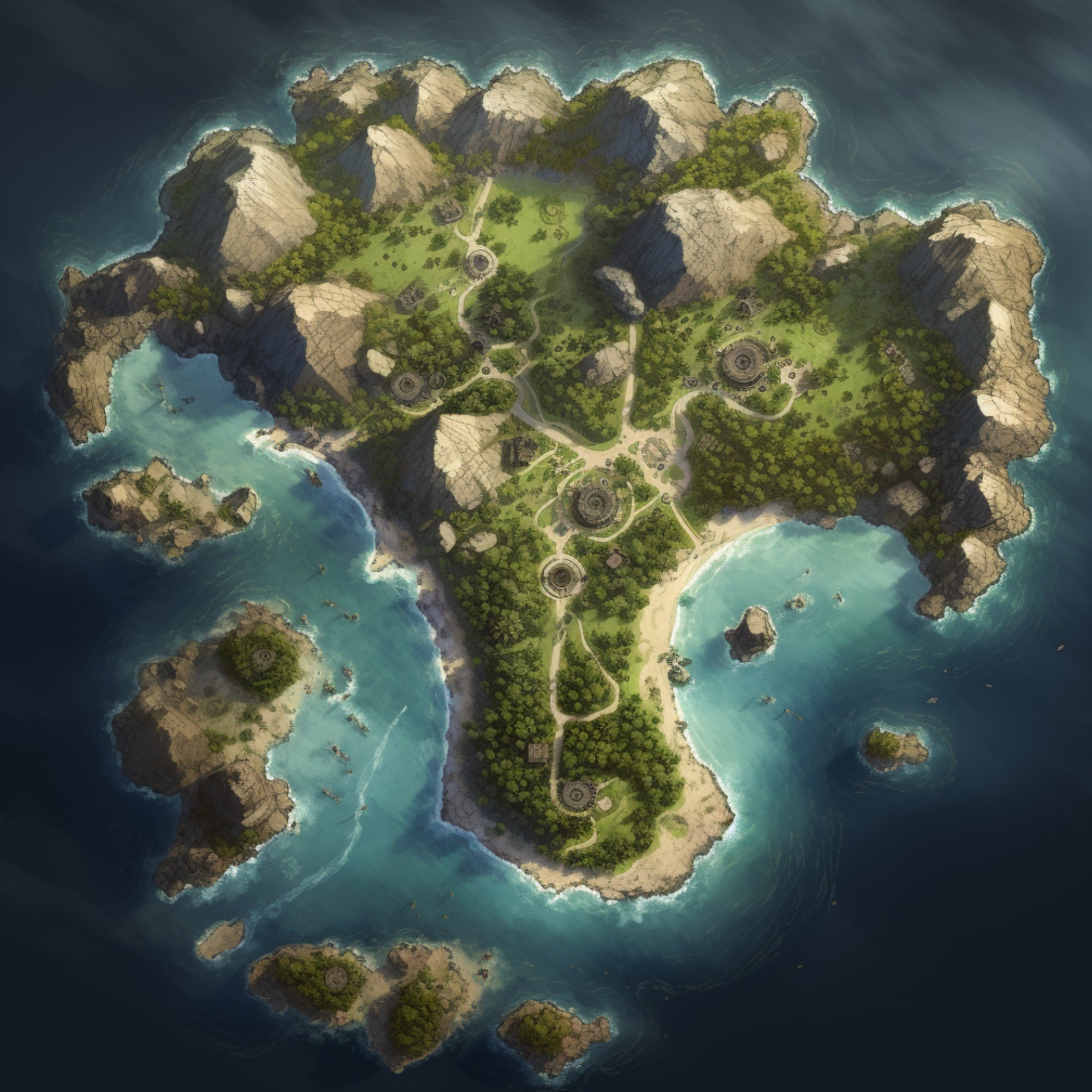 12 Dungeons and Dragons Map Set, Island, DND Dungeon Maps, Game ...