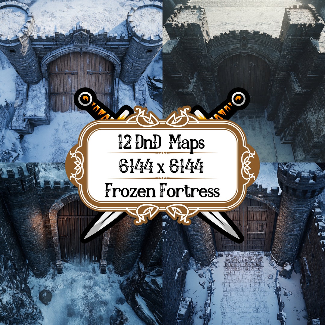 12 Frozen Fortress PNG, Dungeons and Dragons Map Set, Roll20, VTT ...