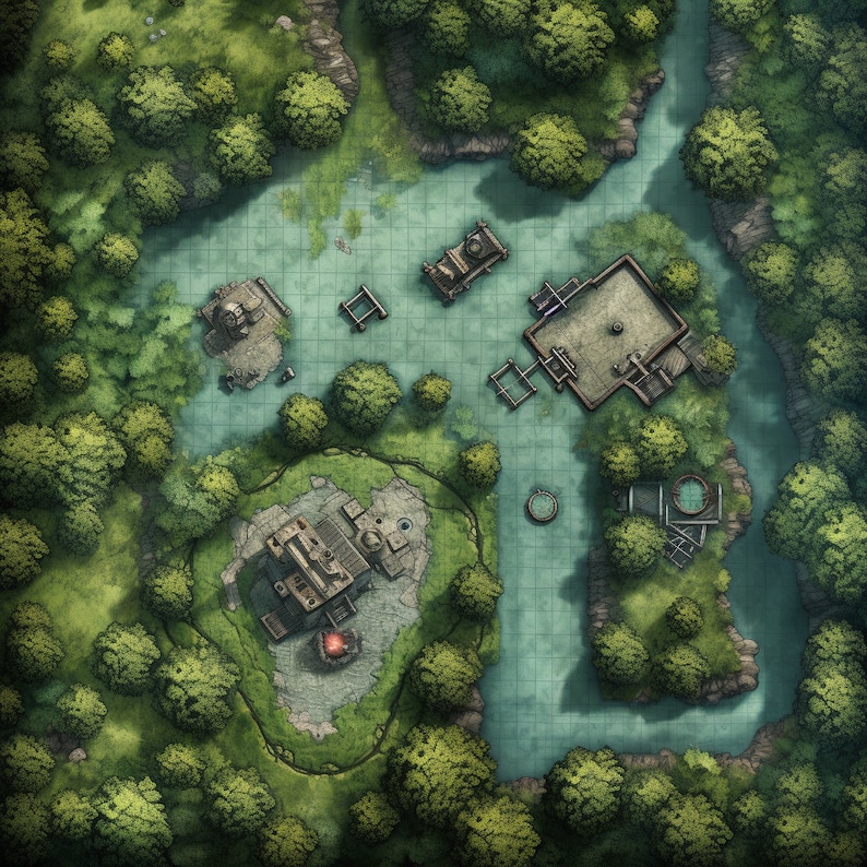 12 Dungeons and Dragons Map Set, Forest, DND Dungeon Maps, Game ...