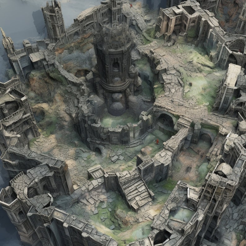 12 Dungeons and Dragons Map Set, Ruined City, DND Dungeon Maps, Game ...