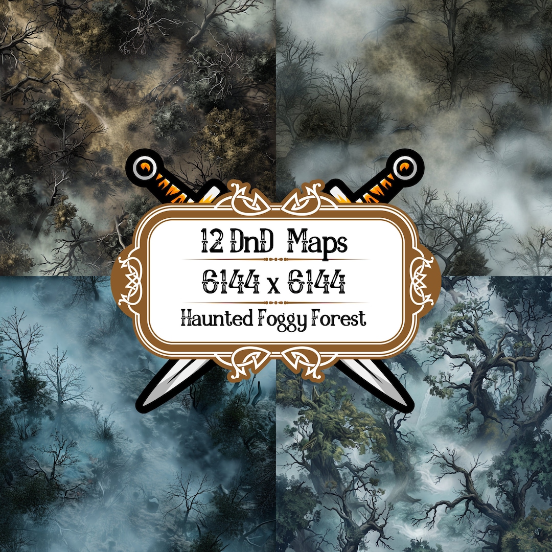 Haunted Foggy Forest D&D Map Pack: 12 Fantasy Battle Maps (digital ...