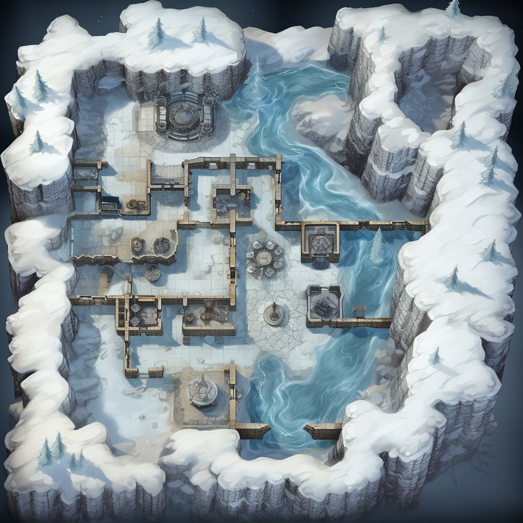 12 Dungeons and Dragons Map Set Toundra Outpost DND Dungeon - Etsy