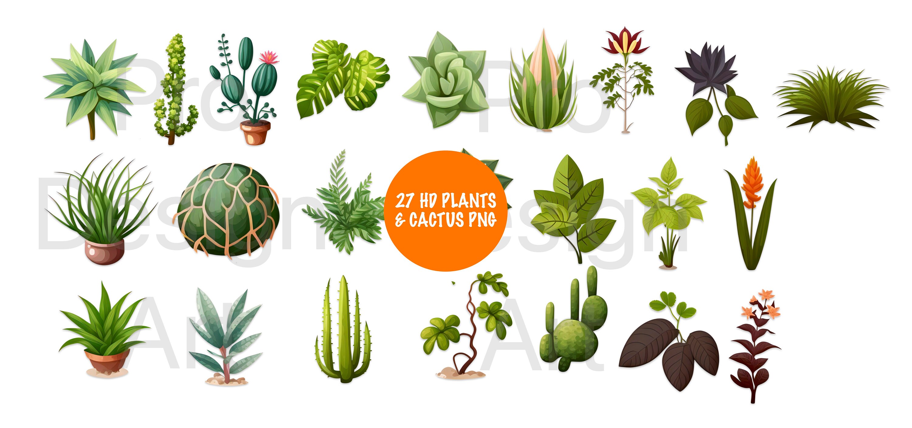 27 HD Clipart PNG | Bundle House Plants & Cactus Clipart | Digital ...