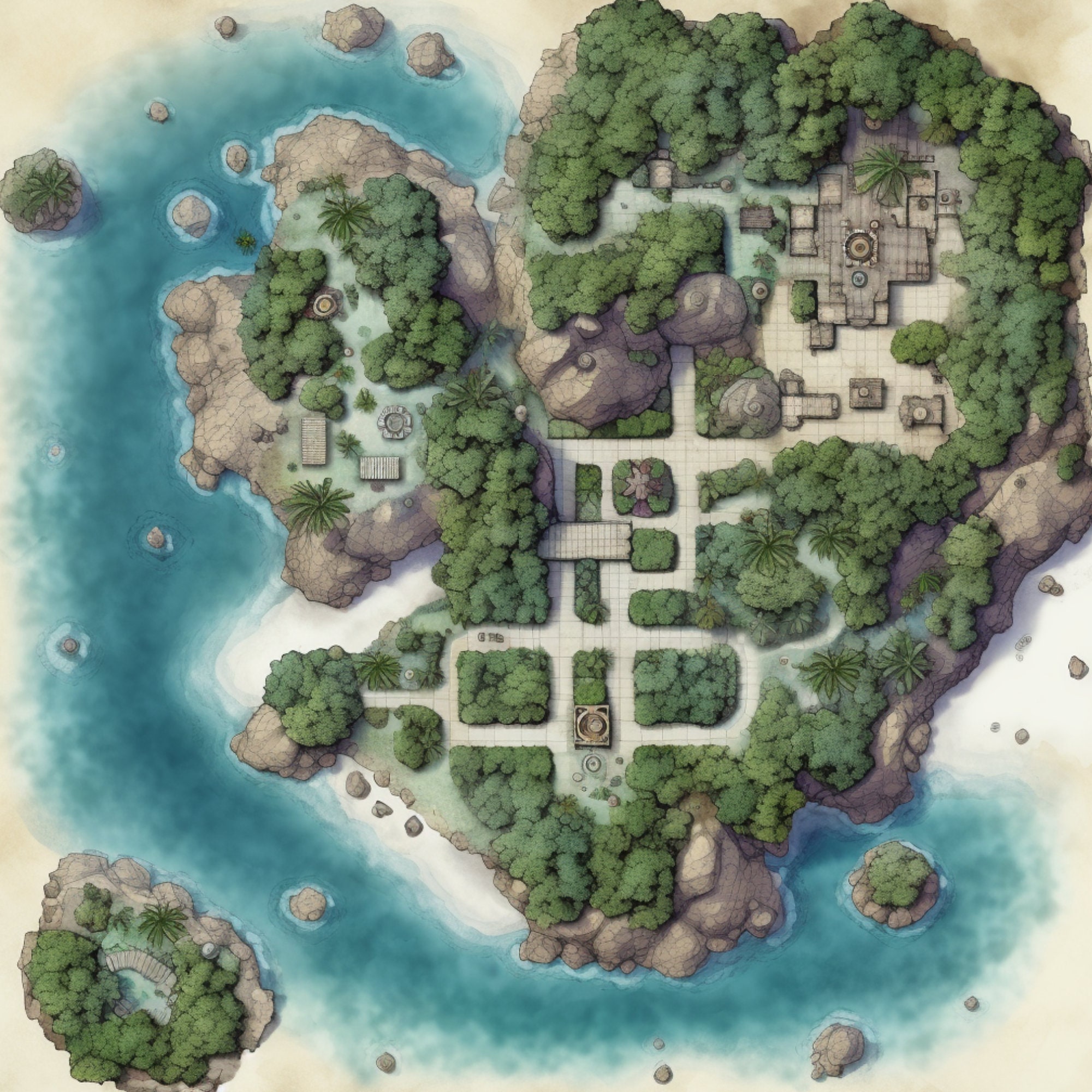 12 Dungeons and Dragons Map Set, Island, DND Dungeon Maps, Game ...