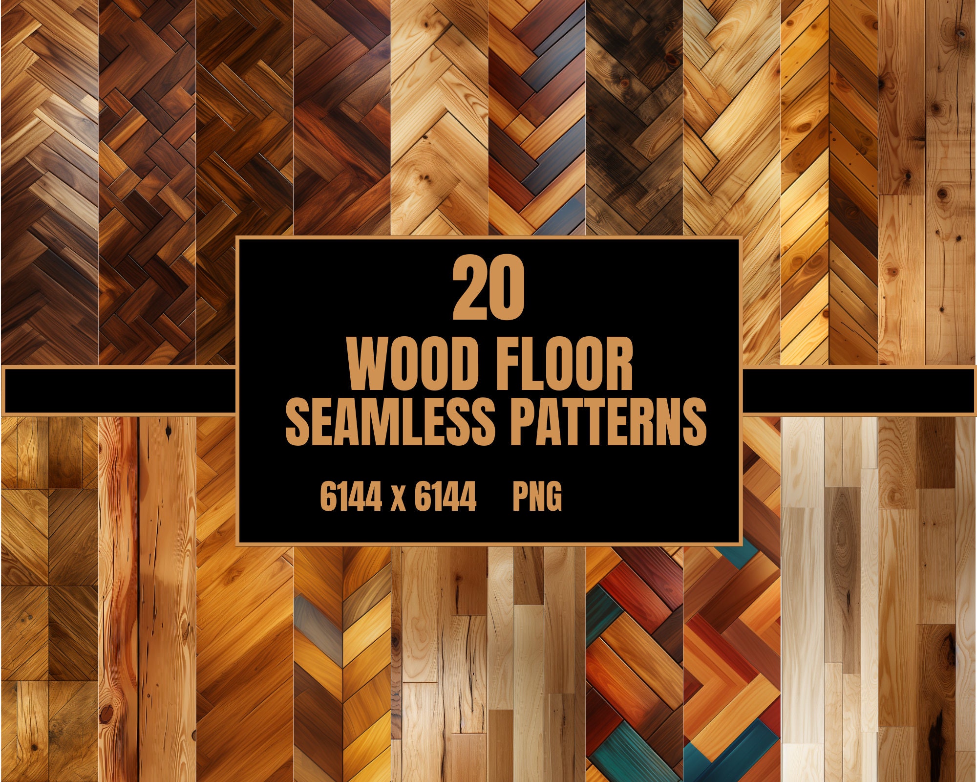 20 Various Wood Floor Seamless Patterns PNG - Digital Paper - Digital ...
