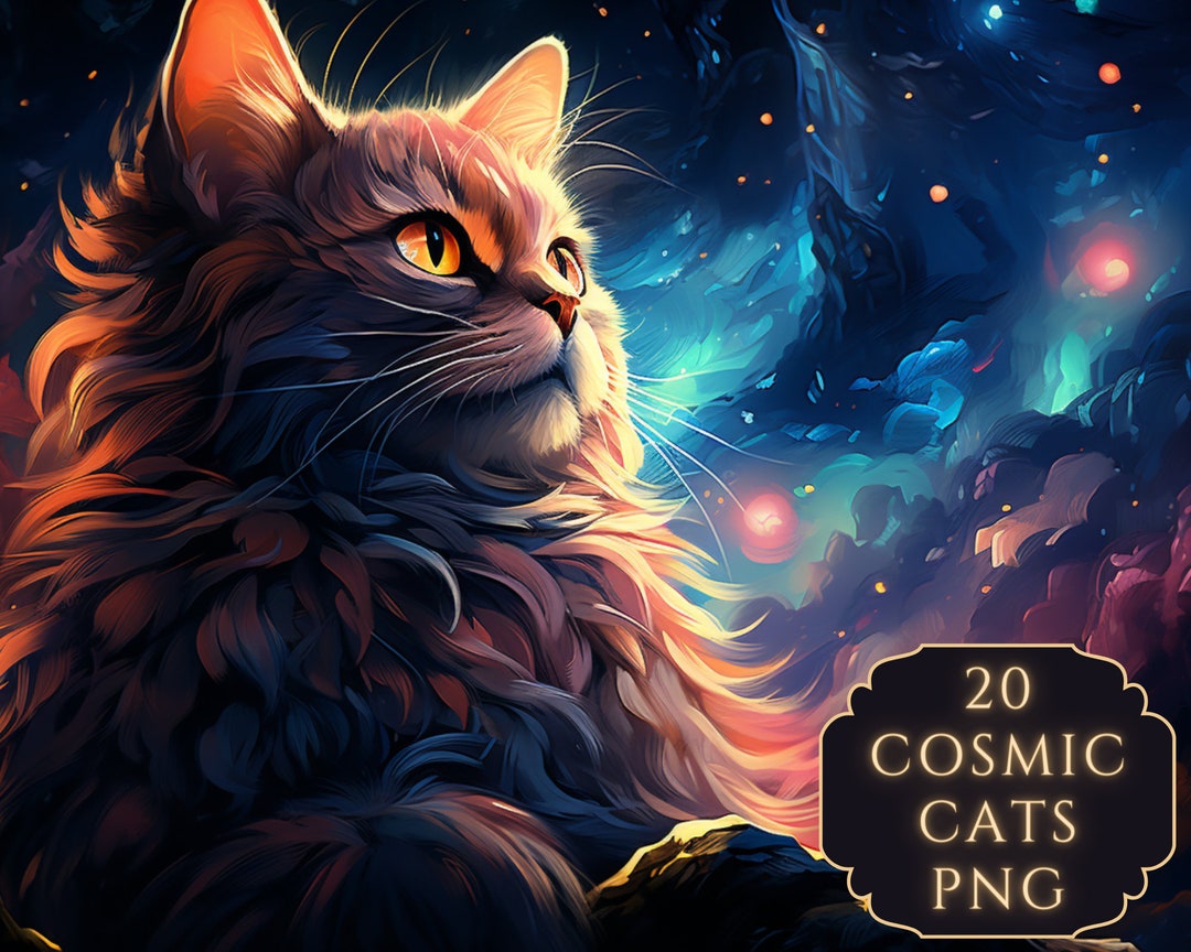 20 Cosmic Cats Seamless Patterns PNG - Digital Paper - Digital Download ...