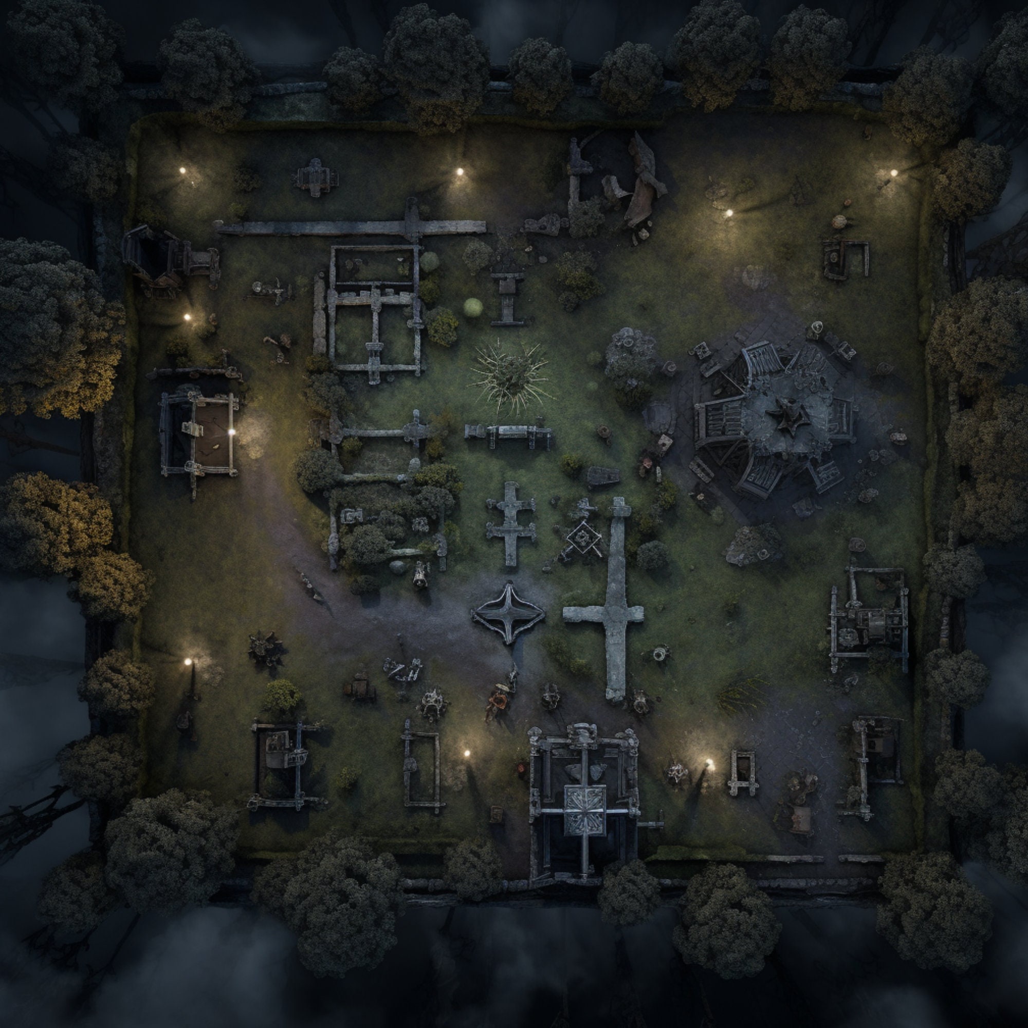 12 Dungeons and Dragons Map Set Graveyard DND Dungeon Maps - Etsy