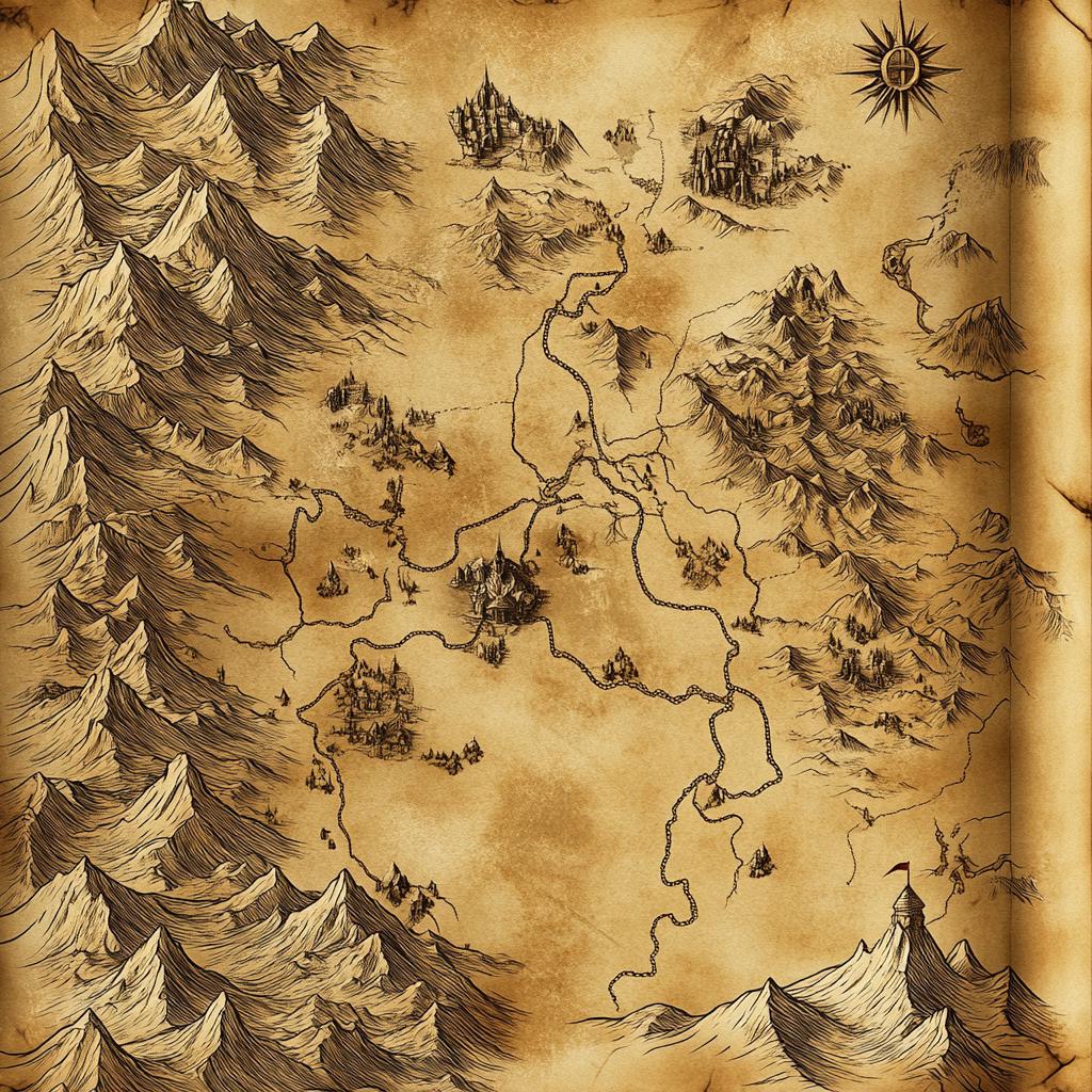 12 LOTR Vintage Style Fantasy Map, Antique World Map Print, Old World ...