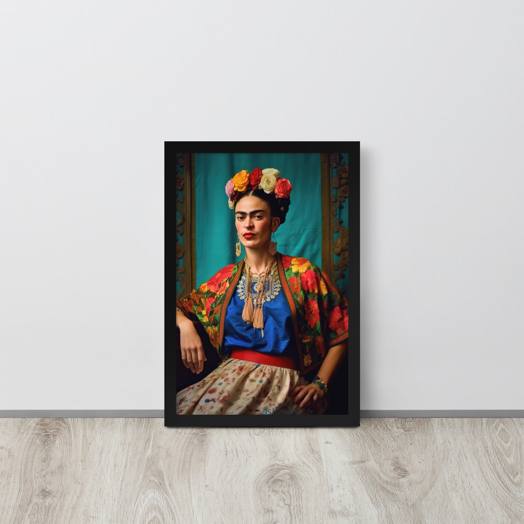 Frida Kahlo Portrait Framed Poster High DPI Wall Art Feminism Room ...