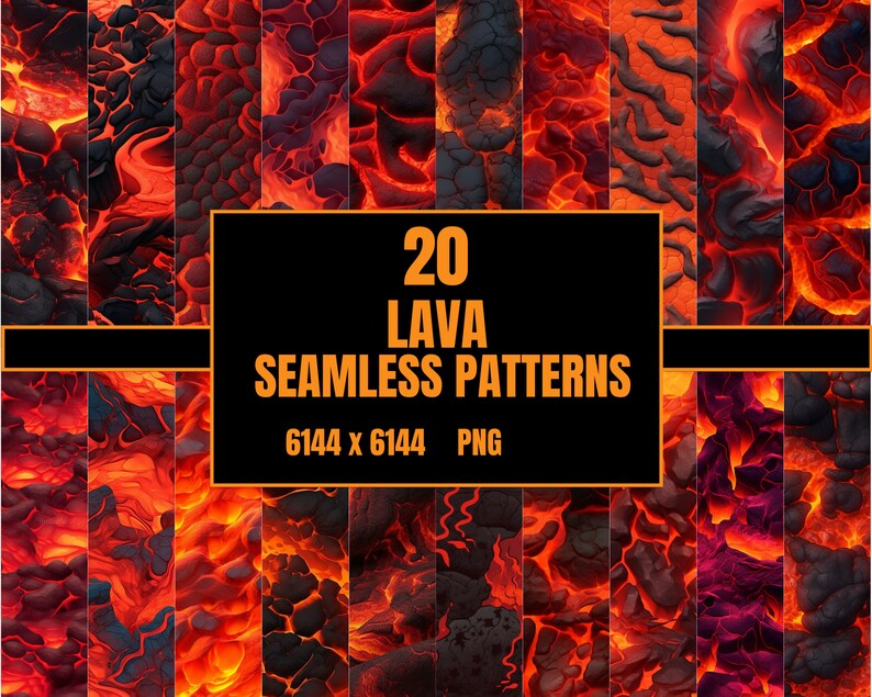 20 Lava Seamless Patterns PNG - Digital Paper - Digital Download - Etsy
