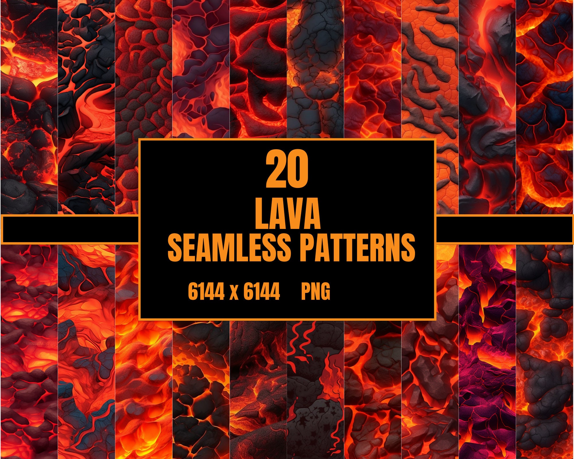 20 Lava Seamless Patterns PNG - Digital Paper - Digital Download - Etsy