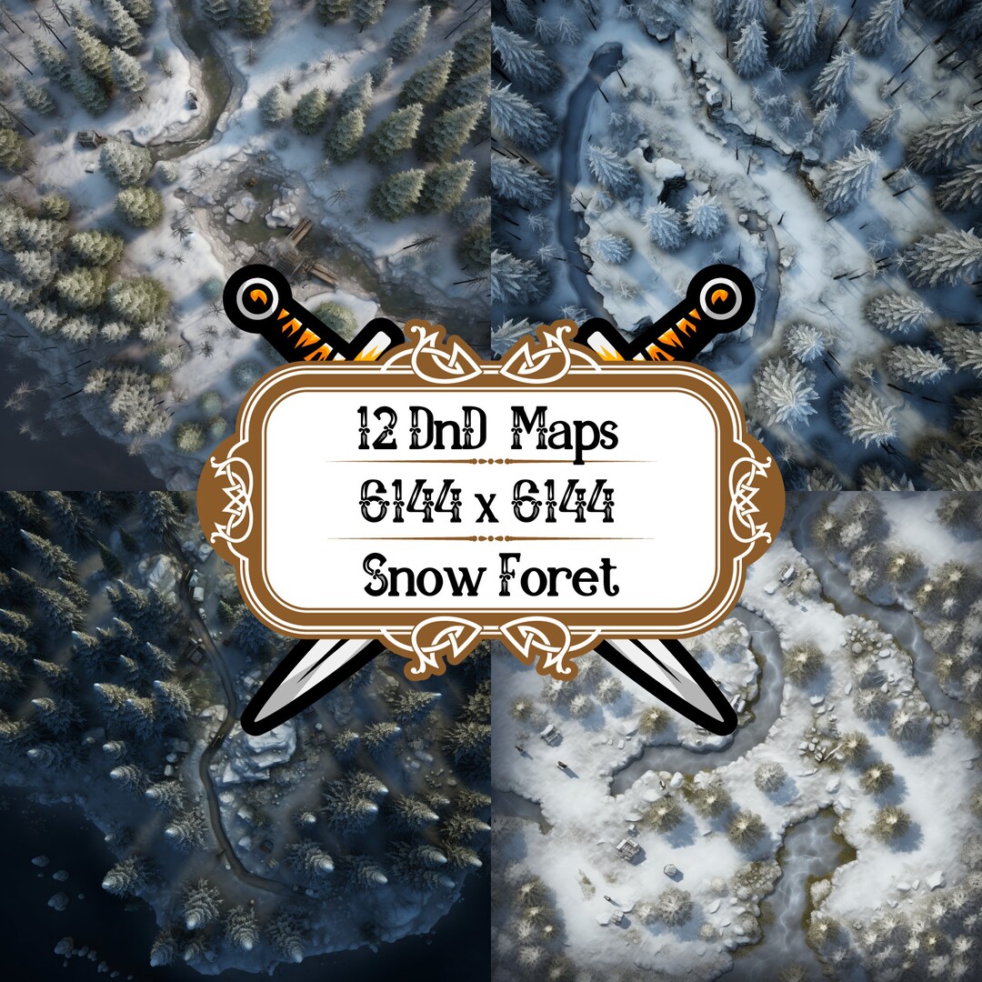Snow Forest Dnd Map Set: 12 Tabletop RPG Adventure Maps (PNG) - Etsy UK