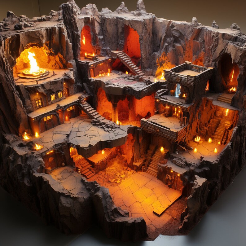 12 Dungeons and Dragons Map Set, Volcanic Forge, DND Dungeon Maps, Game ...