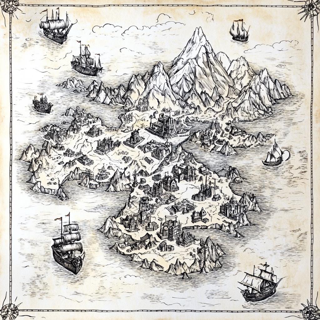 20 Vintage Style Fantasy Map, Antique World Map Print, Old World Wall ...