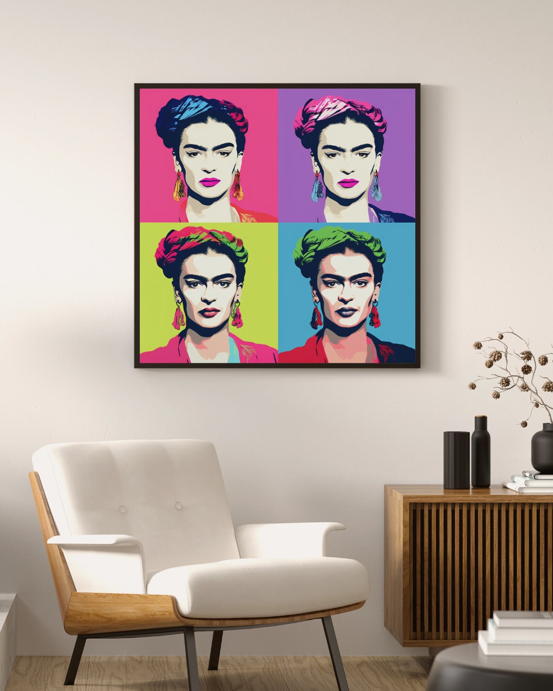 Frida Kahlo Pop Art Wall Art, Colorful Home Decor, Mexican Art Print ...