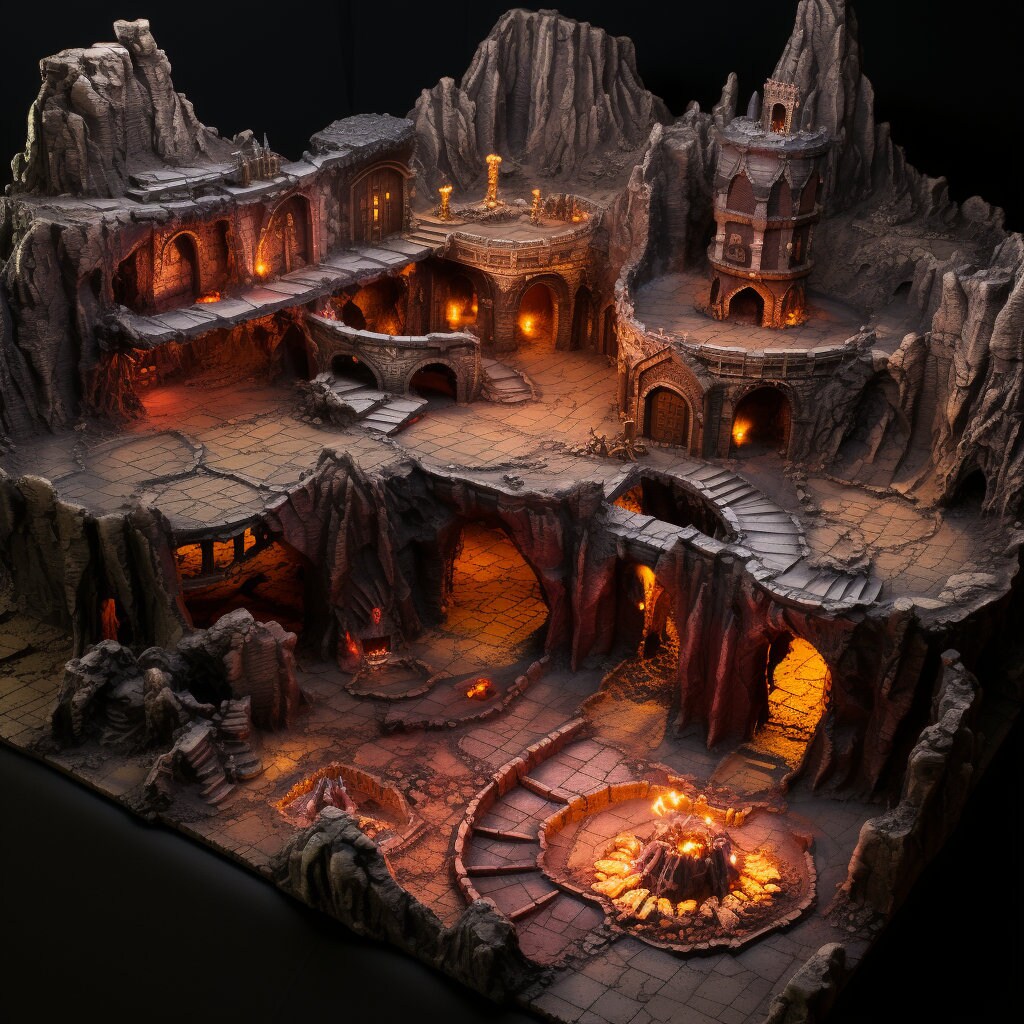 12 Dungeons and Dragons Map Set, Volcanic Forge, DND Dungeon Maps, Game ...