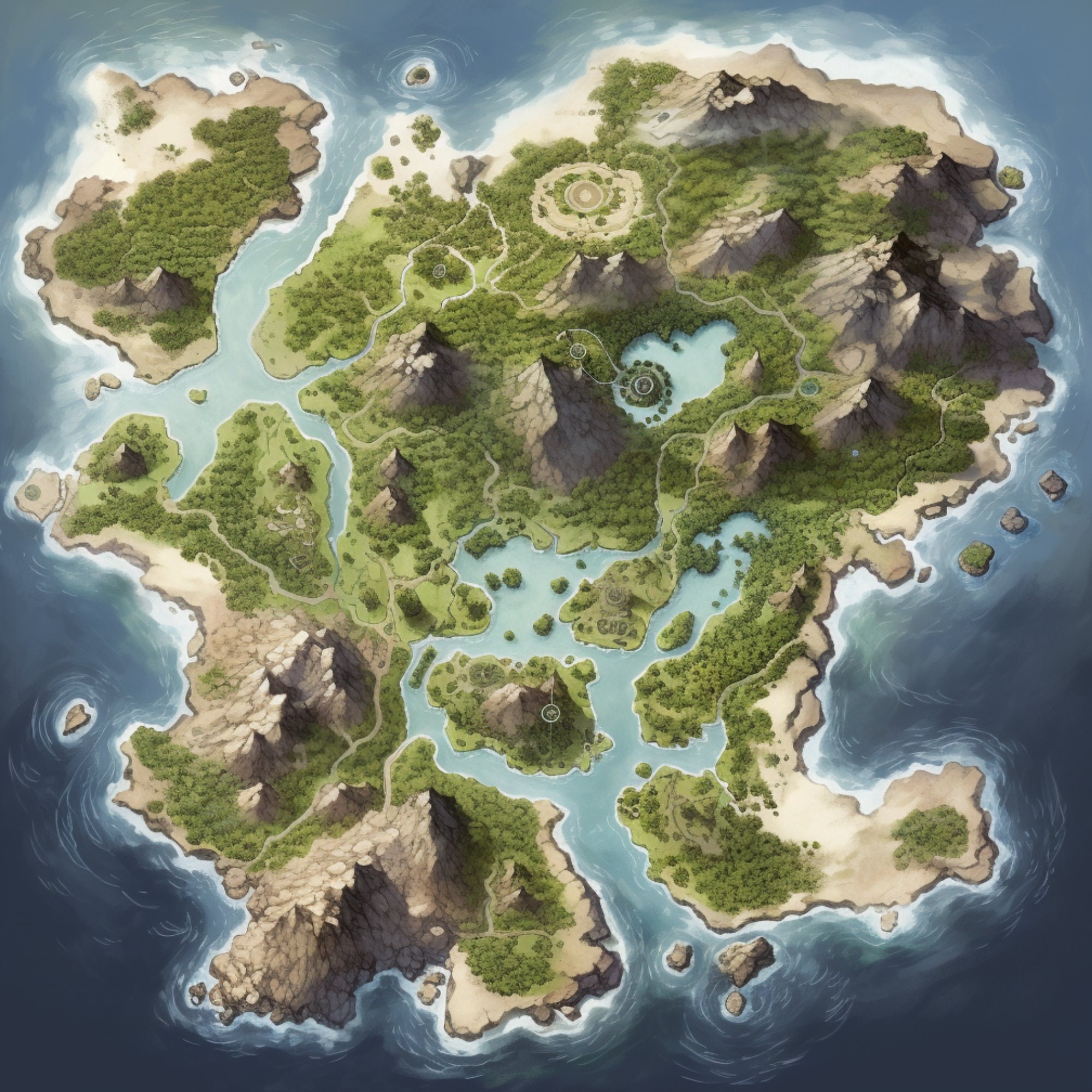 12 Dungeons and Dragons Map Set, Island, DND Dungeon Maps, Game ...