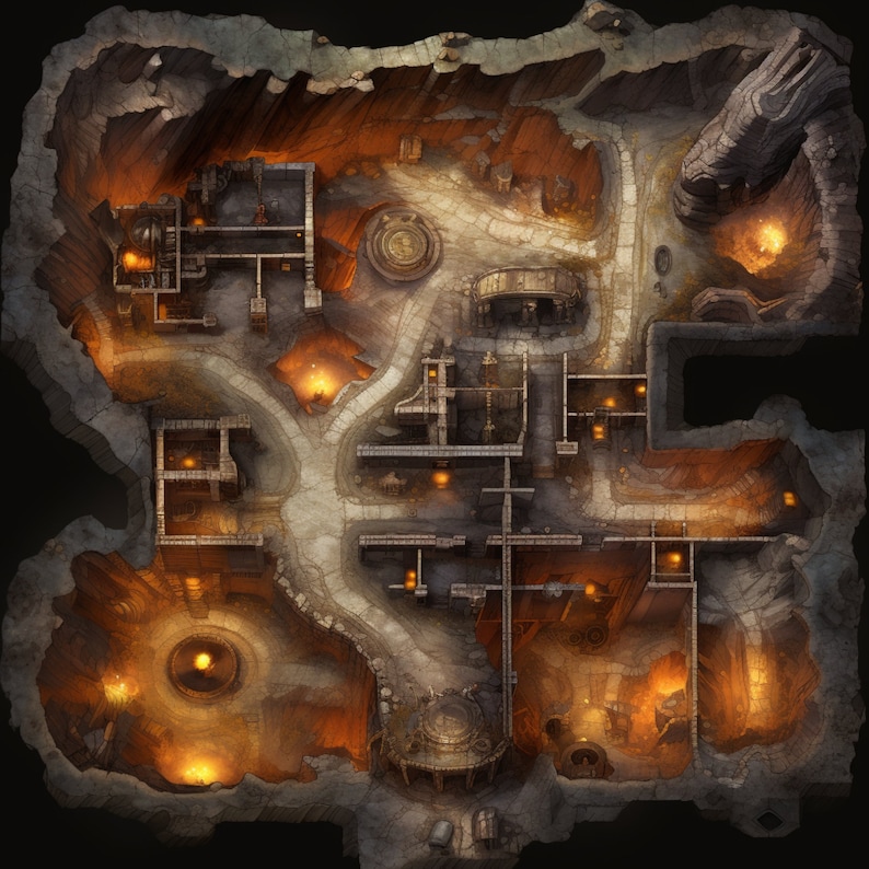 12 Dungeons and Dragons Map Set, Dwarves Mine, DND Dungeon Maps, Game ...