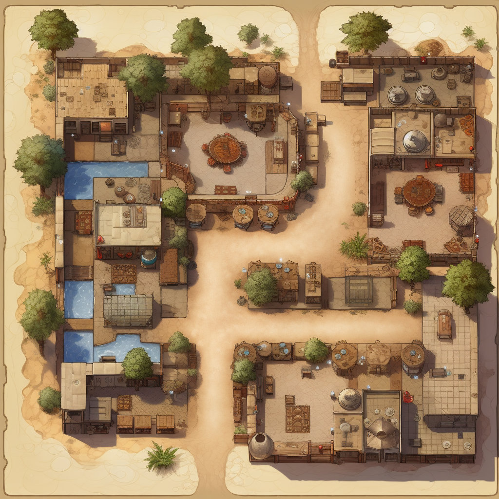 12 Dungeons and Dragons Map Set, Oasis Town, DND Dungeon Maps, Game ...