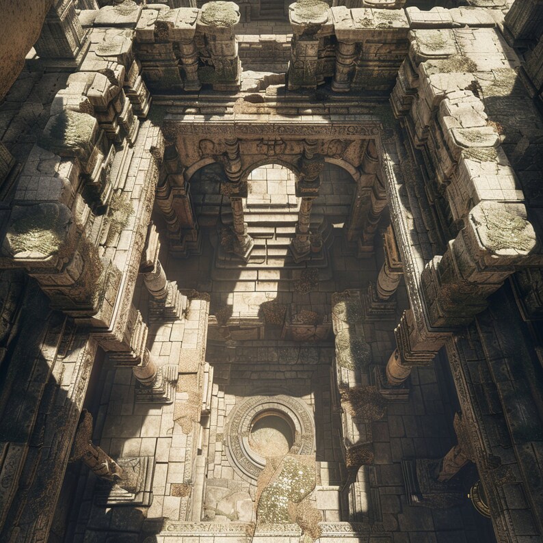 12 Ancient Ruined Temple PNG, Dungeons and Dragons Map Set, Roll20, VTT ...