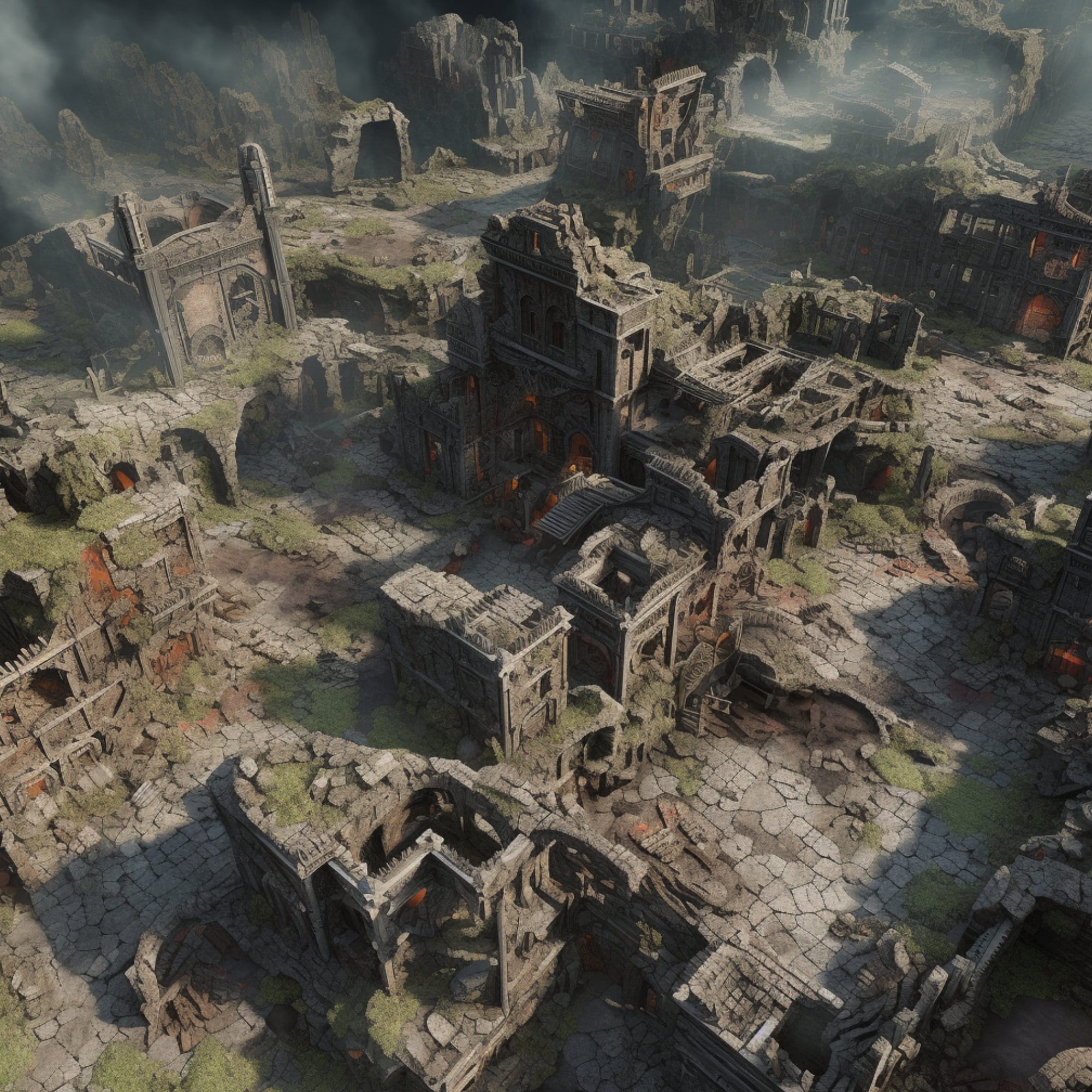 12 Dungeons and Dragons Map Set, Ruined City, DND Dungeon Maps, Game ...