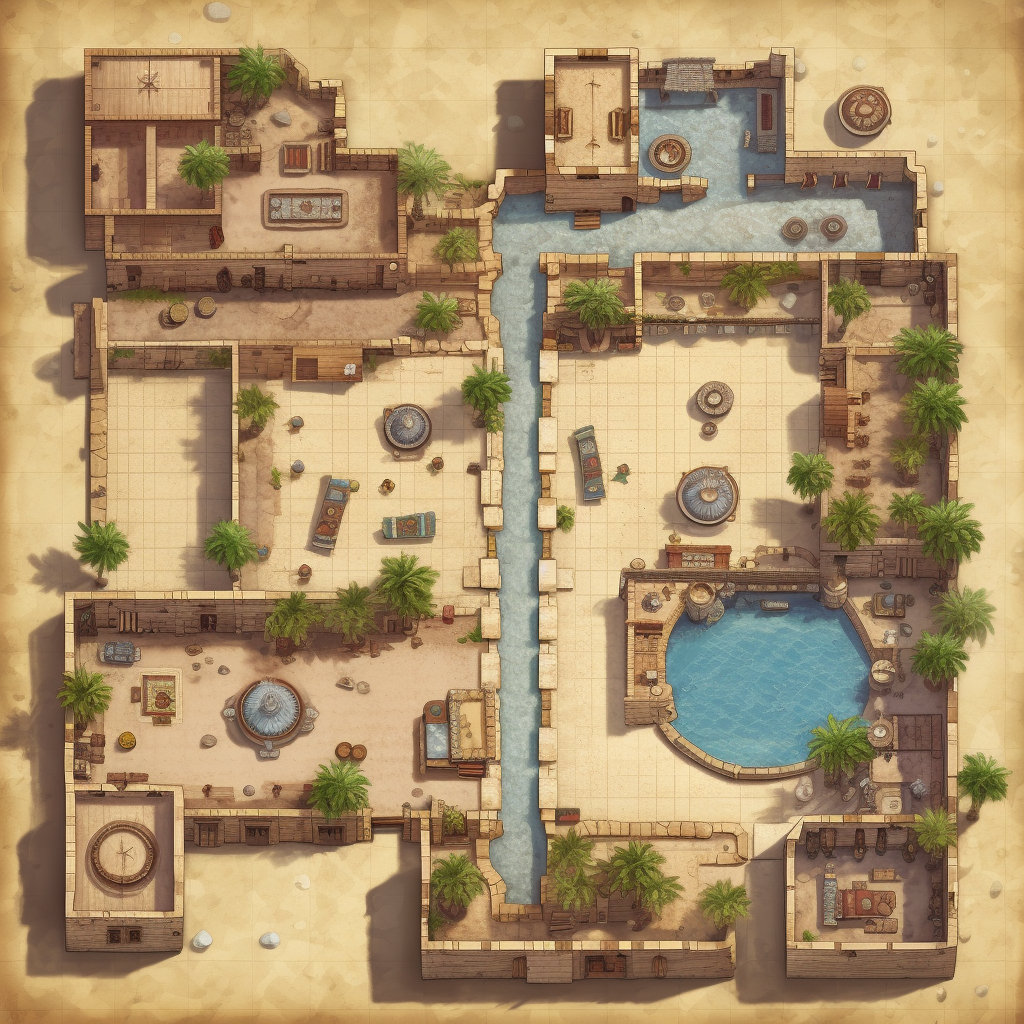 12 Dungeons and Dragons Map Set, Oasis Town, DND Dungeon Maps, Game ...