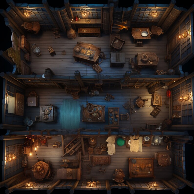 12 Dungeons and Dragons Map Set, Pirate Ship, DND Dungeon Maps, Game ...