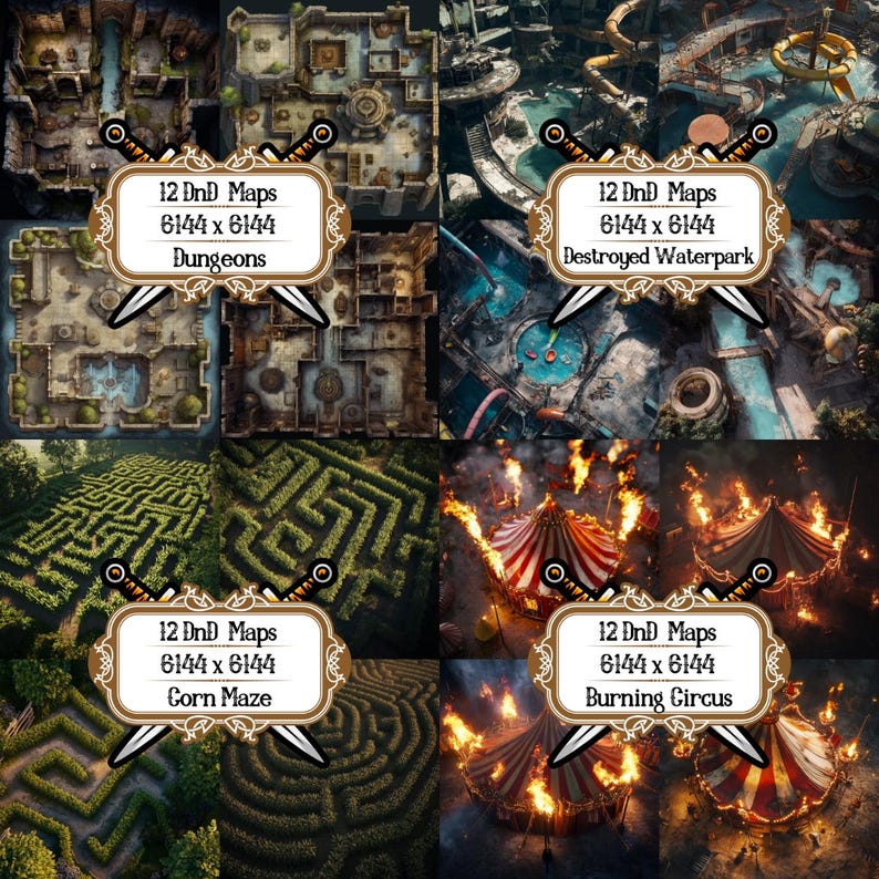 Dnd Battle Maps: 10 Fantasy VTT Packs (digital Download) - Etsy