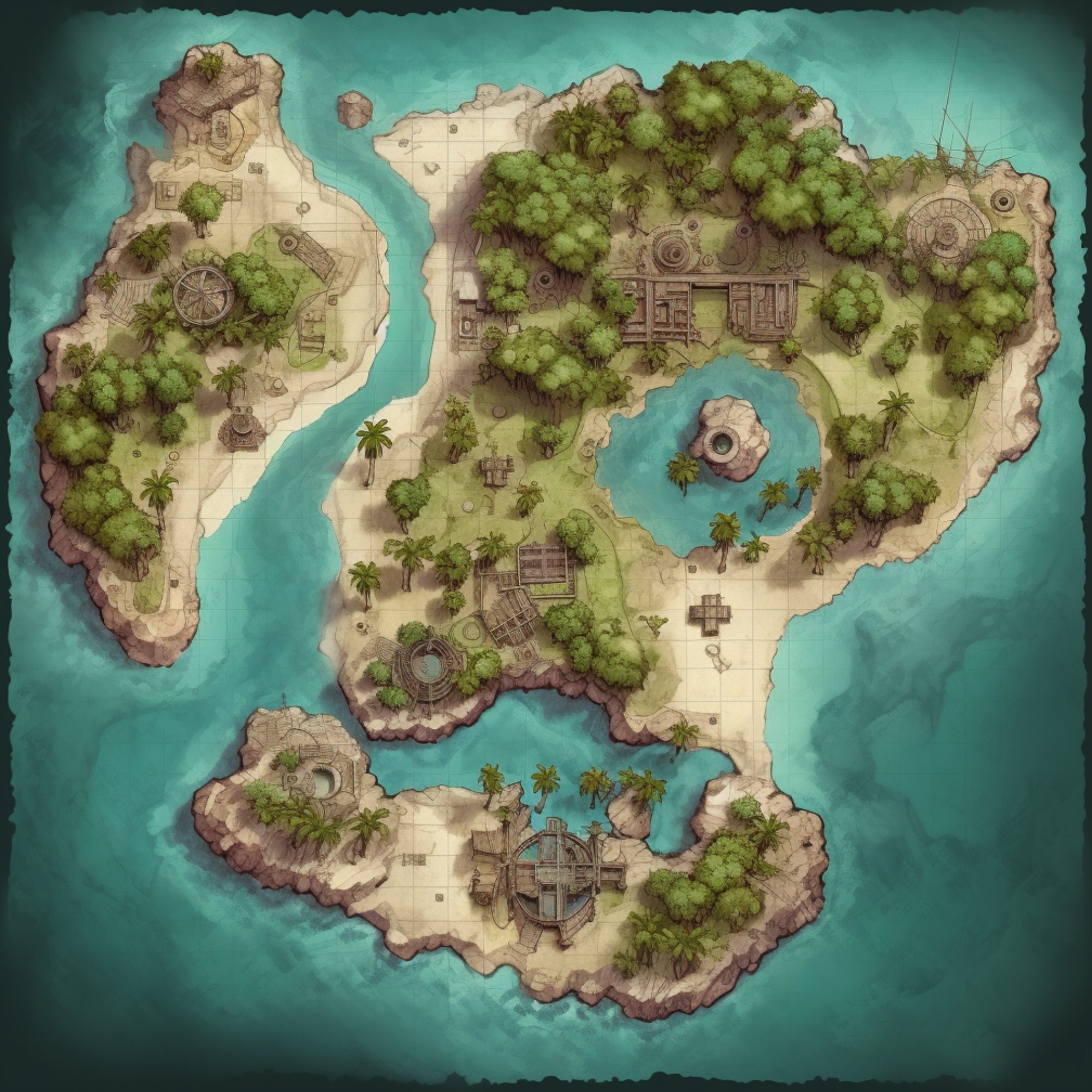 12 Dungeons and Dragons Map Set, Island, DND Dungeon Maps, Game ...