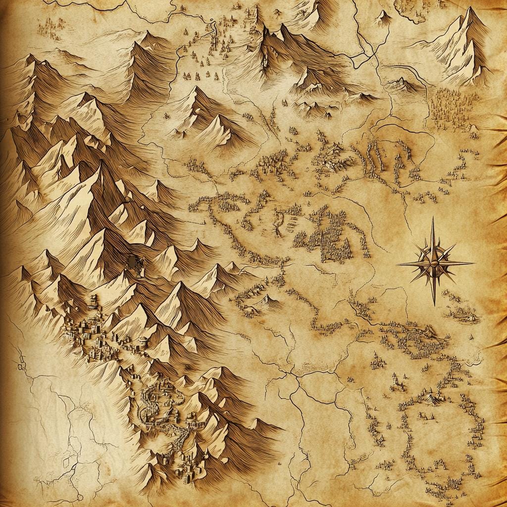 12 LOTR Vintage Style Fantasy Map, Antique World Map Print, Old World ...