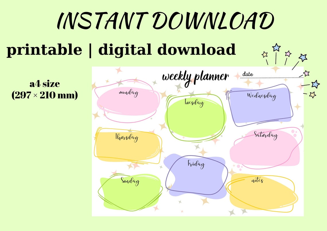 Weekly Planner Printable Weekly Task List Template Weekly - Etsy