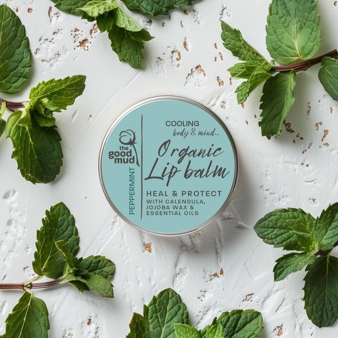 Organic Peppermint Lip Balm: Vegan Healing Lip Care With Calendula - Etsy