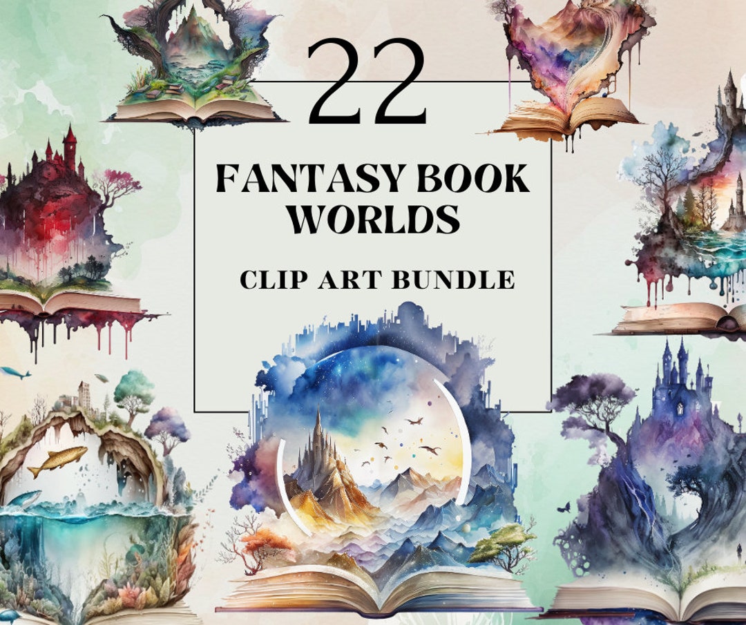 22 PNG Watercolor Fantasy Books Clipart With Transparent Backgrounds ...