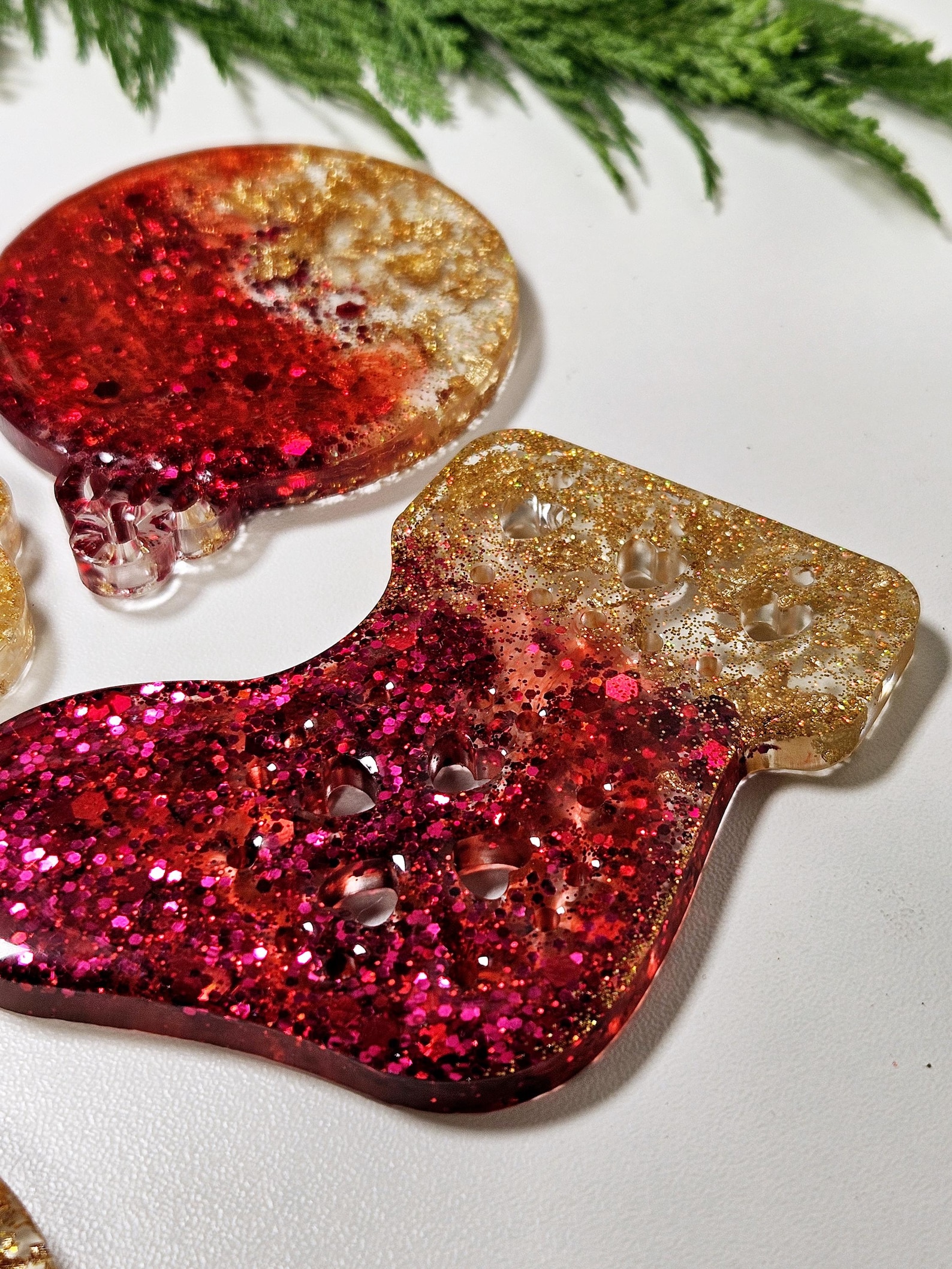 Xmas Decorations Handmade Epoxy Resin Christmas Ornaments Stylish ...