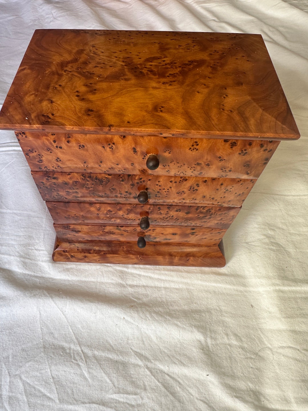 Moroccan High Quality Burl Jewellery Box,thuya Wooden Lockable Jewelry ...