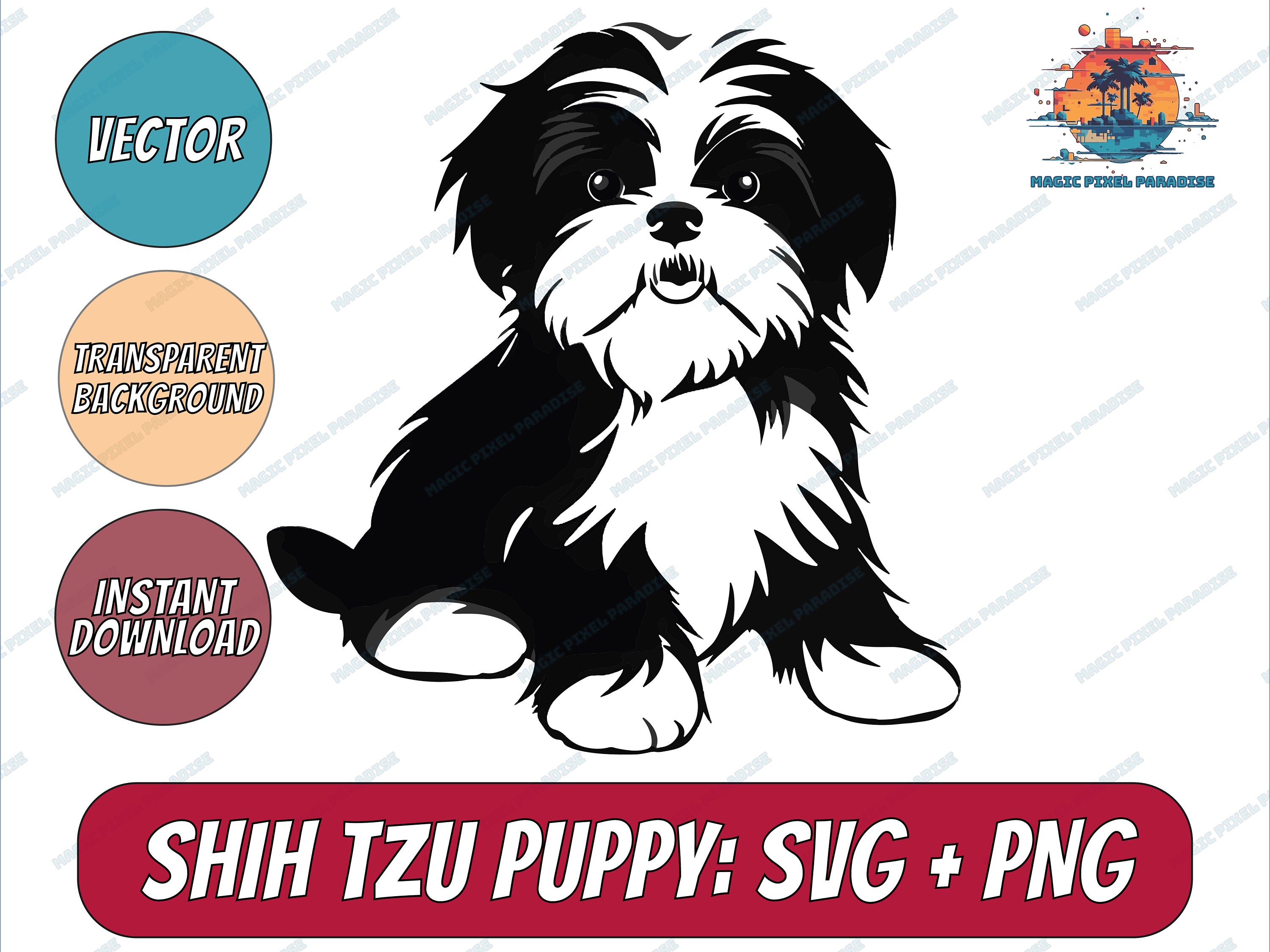 Shih Tzu Puppy, Dog SVG for Cutting in Machines Like the Cricut and ...