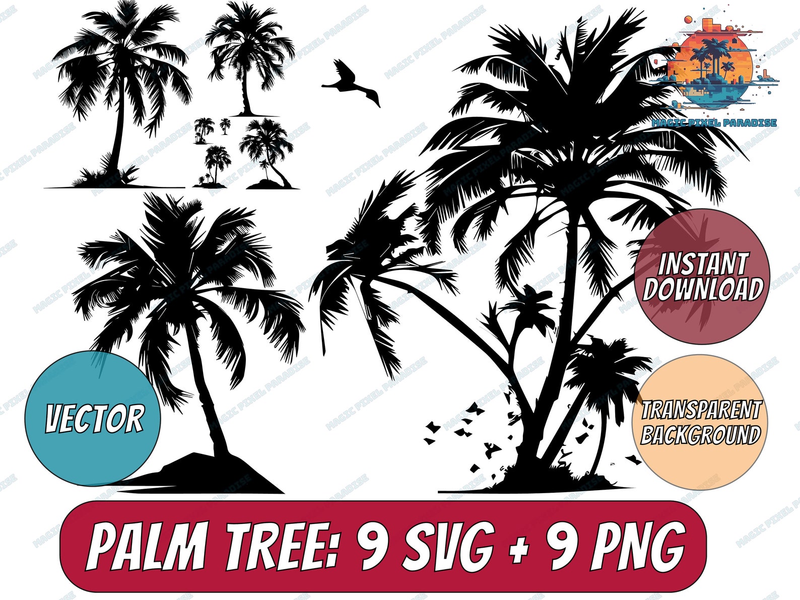 Palmtree SVG, Palm Tree SVG File, Palme Tree Print, Tropical PNG ...